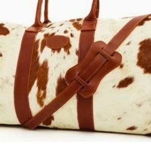 Real Cowhide Weekender Bag Cowhide Leather Duffle Bag Western Weekender