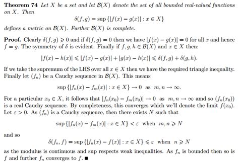 General Topology Proof That A Set Of All Bounded Real Valued Functions Is Complete