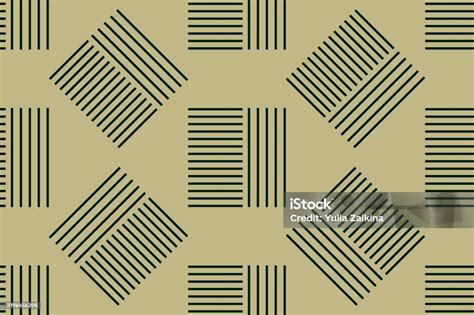 사각형이 있는 완벽 한 패턴입니다 브루탈리즘 기하학적 추상적 형태 미니멀리스트 스타일의 원시적인 선형 요소 회색 녹색 배경에 검은 선 멤피스 질감입니다 현대 평면 벡터