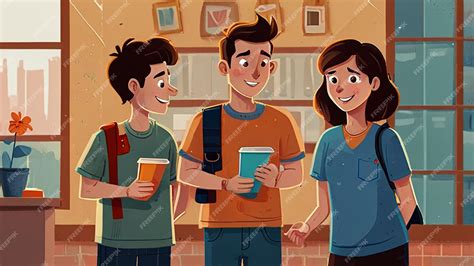 Friendship Day Cover Cartoon Illustration Banner Friendship Caertoon Background Wallpaper