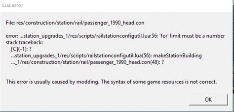Lua Error Mod Problems Transport Fever Community