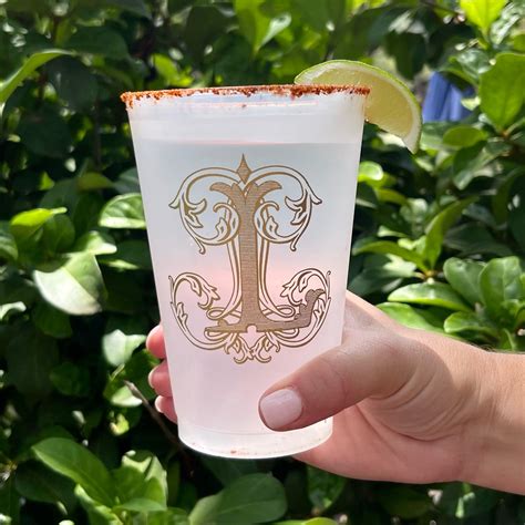 Gold Monogram Shatterproof Wedding Cups Gb Design House