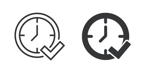 시간에 얇은 선과 글리프 솔리드 아이콘입니다 편집 가능한 획과 투명한 배경에 격리된 완벽한 픽셀 24에 대한 스톡 벡터 아트 및