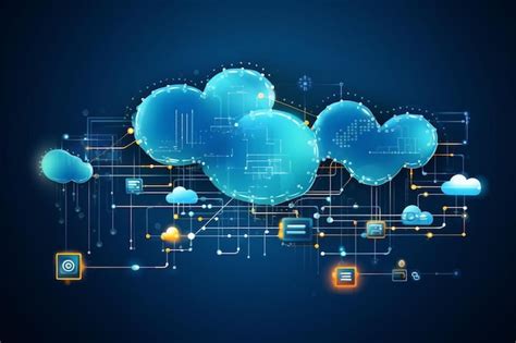 Premium Photo Cloud Computing Network Connection Perforated Paper