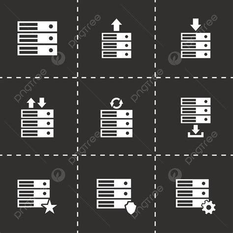 Vector Database Icon Set Computer Internet Chart Vector Computer Internet Chart Png And