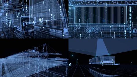 科技感全息现代化国际贸易进出口码头运输ae模板下载