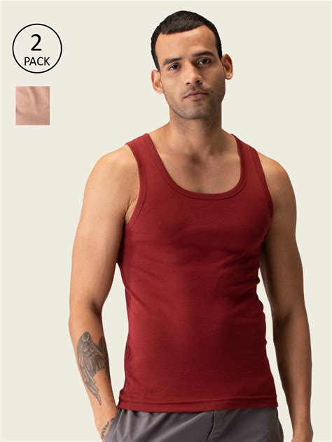 Buy Damensch Men Pack Of 2 Neo Cotton Ribbed Round Neck Innerwear Vest Innerwear Vests For Men
