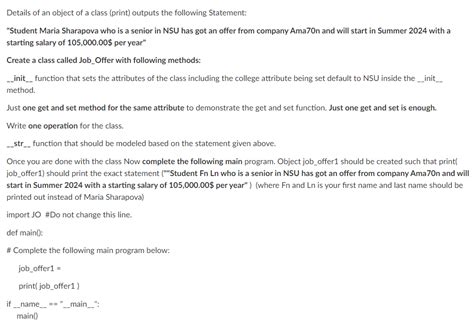 Solved Details Of An Object Of A Class Print Outputs The