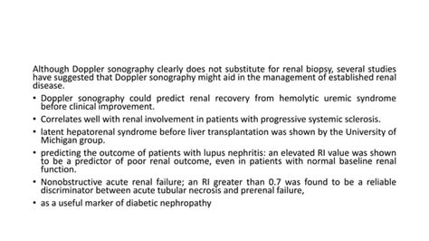 Resistive Index And Its Applications In Urology Ppt
