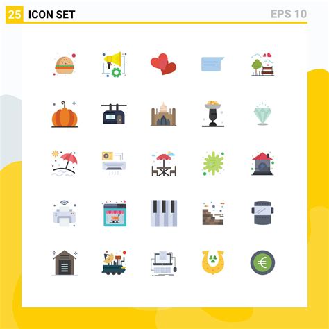 Set Of 25 Vector Flat Colors On Grid For Bench Park Favorites Ui Basic