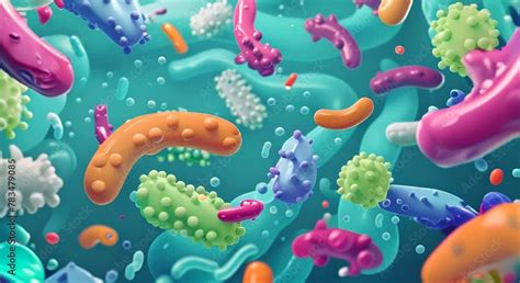 Animated Depiction Of Probiotics Populating The Gut Microbiota In A