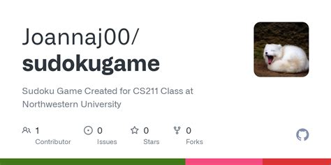 GitHub Joannaj Sudokugame Sudoku Game Created For CS Class At Northwestern University