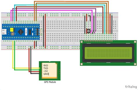 Circuit Diagram For Interfacing Gps Module With Stm32f103c8 Arduino Projects Arduino Arduino Lcd