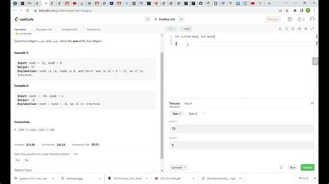 Solving My First Problem On Leetcode In C Youtube