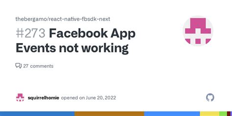 Facebook App Events Not Working · Issue 273 · Thebergamoreact Native