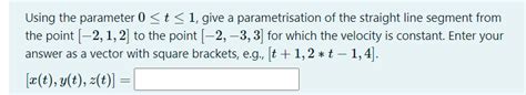 Solved Using The Parameter Chegg