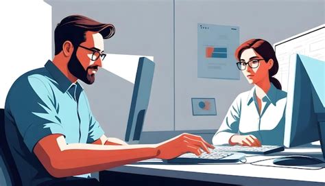 Premium Photo Cartoon Programmers Discussing Software Development At Office