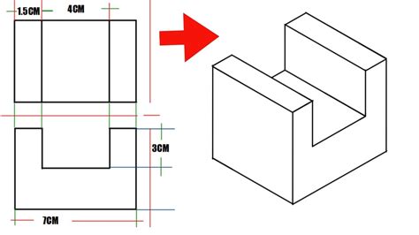 isometric drawing tutorial of height depth and width in 3d youtube
