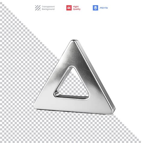 Premium Psd Metal Triangle Shaped Object On White Background