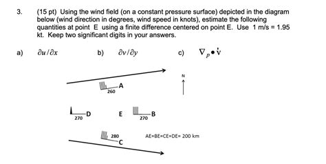 SOLVED Pt Using The Wind Field On A Constant Pressure Surface Depicted In The Diagram