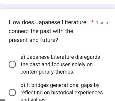 How Does Japanese Literature 1 Point Connect StudyX