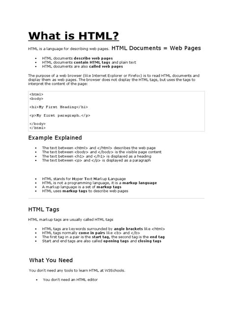 What Is Html Html Documents Web Pages Pdf Computer Network Web