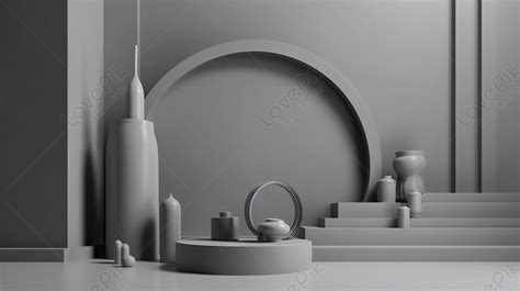 미니멀리스트 제품 현장의 현대적인 3d 회색 연단 및 추상 기하학적 모양 무대 리스 배경 연단 배경 현대적 배경 이미지 Hd 리스 연단 현대적 배경 사진 무료