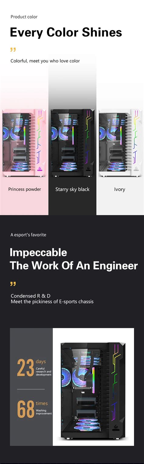 High Quality ATX M ATX Gaming PC Cases Tower Computer Case PC Cabinet For Gamer With Tempered