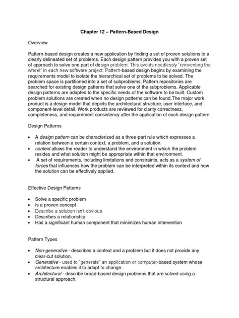 Chapter 12 Pattern Based Design Pdf