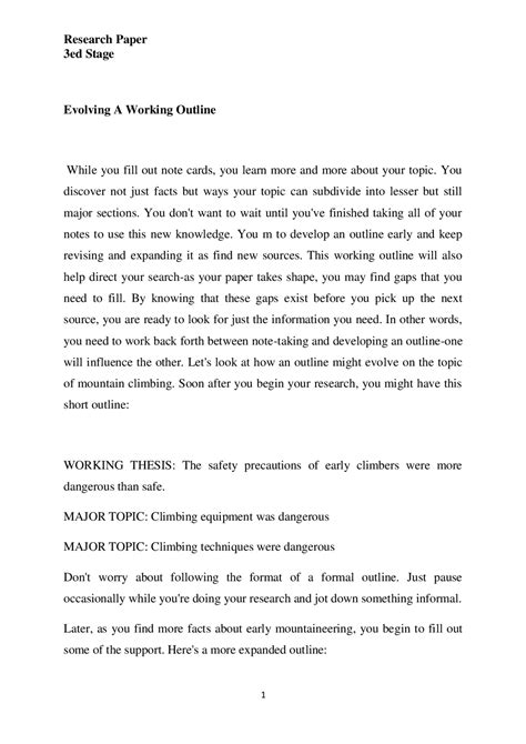 Research Paper 3ed Stage Evolving A Working Outline While Slides Research Methodology