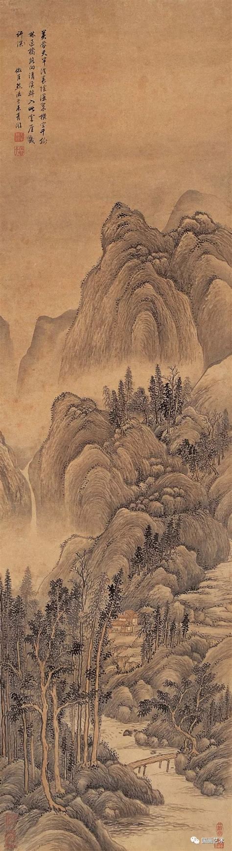 王翚溪山图 溪山图 溪山 大山谷图库