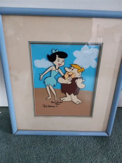 Betty And Barney Rubble Original Flintstones Cel Signed By Bill Hanna £