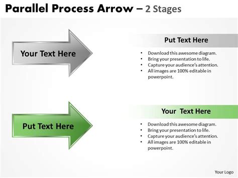 Parallel Process Arrow 2 Stages 10 PowerPoint Templates Designs PPT Slide Examples