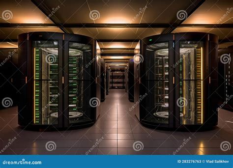 Data Center In Server Room With Server Racks Stock Illustration Illustration Of Business Rack