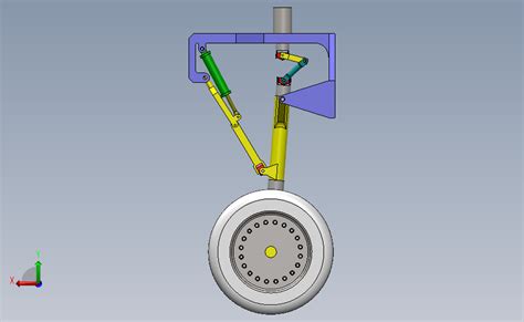 飞机可折叠起落架机构 SOLIDWORKS 2020 模型图纸下载 懒石网