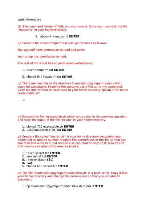 Week 4 Permissions All Questions With Answers For Ed Week 4