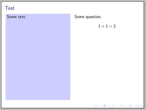Beamer Column Background Color TeX LaTeX Stack Exchange