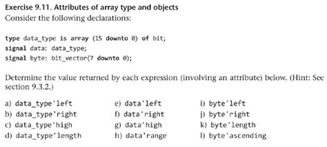 Solved Exercise 911 Attributes Of Array Type And