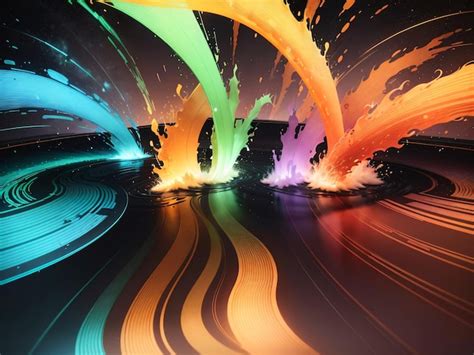 Premium Ai Image Abstract Colorful Waves