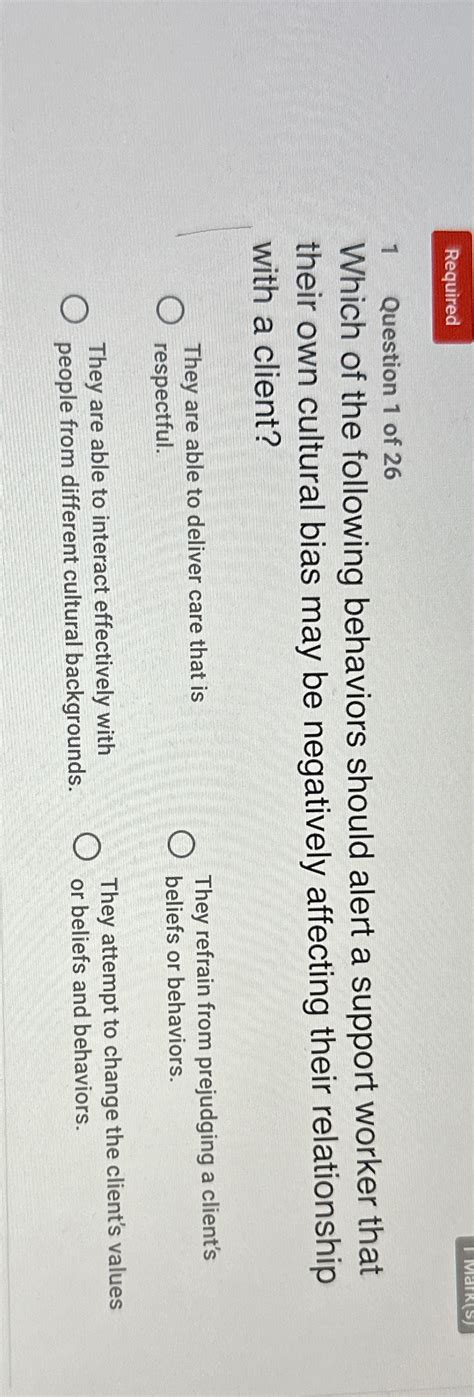 Solved 1 Question 1 Of 26Which Of The Following Behaviors Chegg