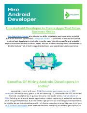 Hire Android Developer To Create Powerful And User Friendly Apps Course Hero
