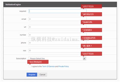 纵横科技前端jquery表单验证框架jquery validate js实例demo 代码 最代码