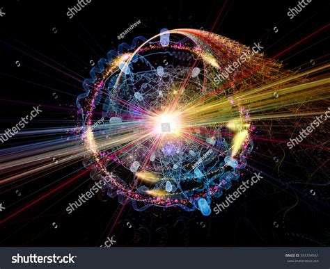 Atomic Wave Series Background Design Of Lights Orbits Waves And
