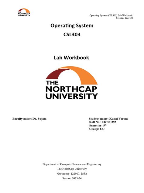 21csu393 kunal verma os lab manual pdf command line interface shell computing