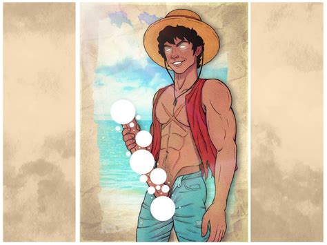 A Monkey D Luffy Print Male Nude Adult Men Man Gay Erotic Homoerotic Male Body Queer