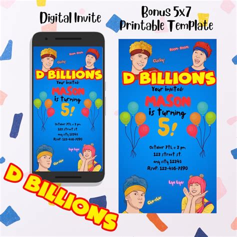 Dbillions Digital Invite Free 5x7 Printable Template Etsy