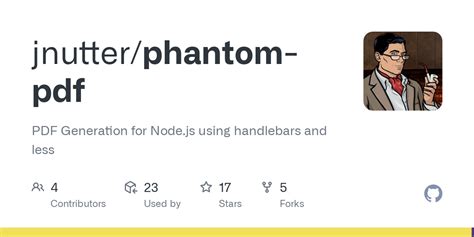 Github Jnutter Phantom Pdf Pdf Generation For Node Js Using Handlebars And Less