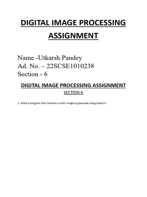 Utkarsh Pandey22scse1010238dipassignment 1 Pdf Applied
