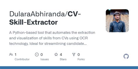 Github Dularaabhirandacv Skill Extractor A Python Based Tool That