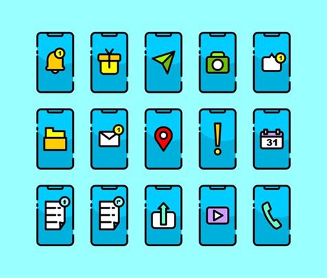 Premium Vector Vector Web Icons Set Linear Flat Outline Style Icon